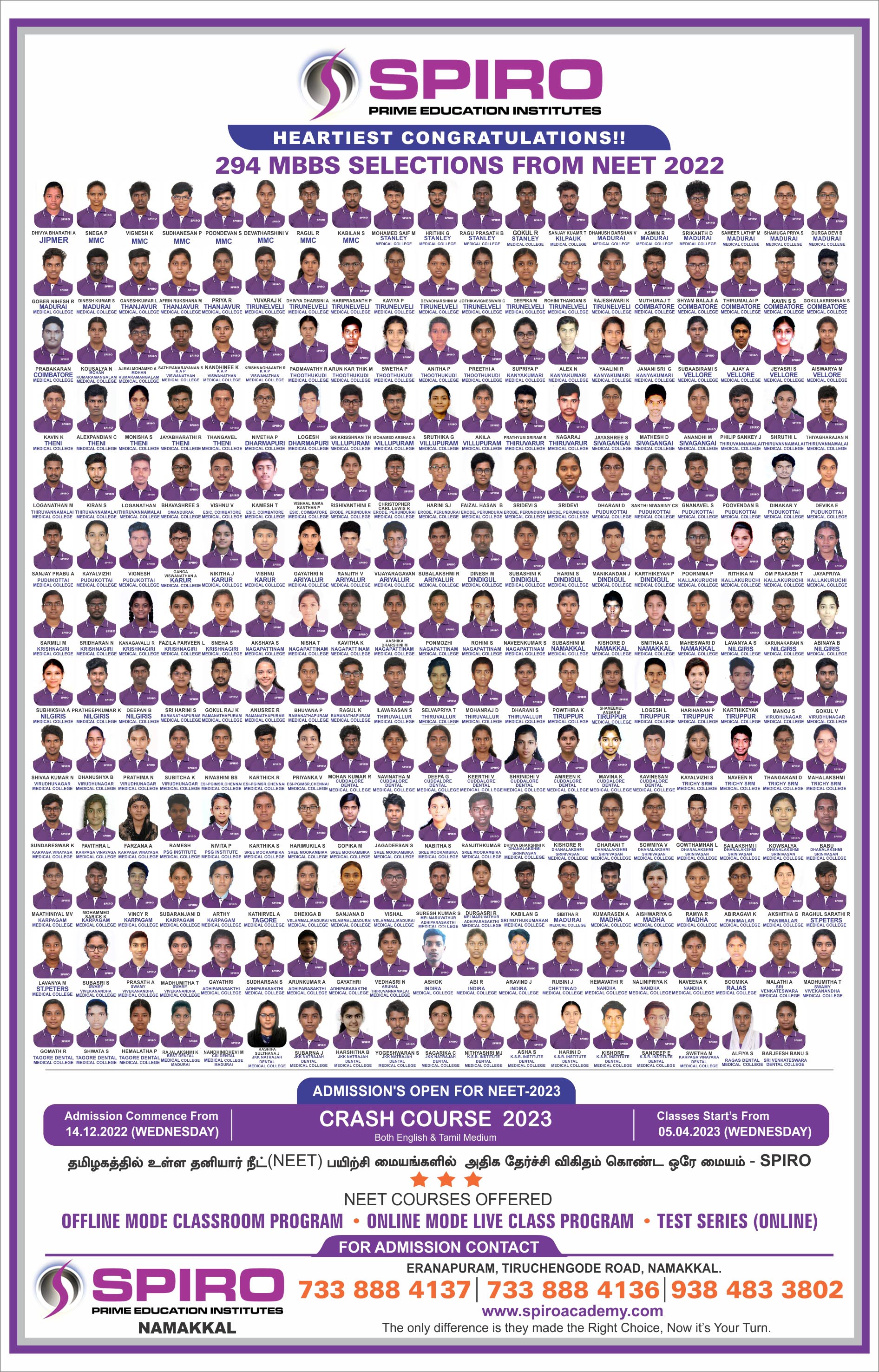 SPIRO PRIME EDUCATION INSTITUTES OFFERS NEET COURSES ENTRANCE EXAM ...